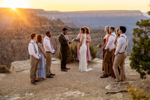 Touching Sunset Elopement with Loved Ones at Moran Point in Grand Canyon