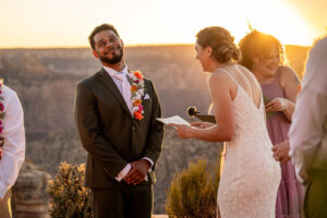 Touching Sunset Elopement with Loved Ones at Moran Point in Grand Canyon