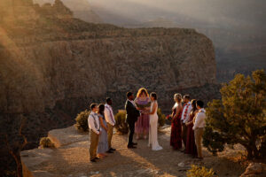 Touching Sunset Elopement with Loved Ones at Moran Point in Grand Canyon