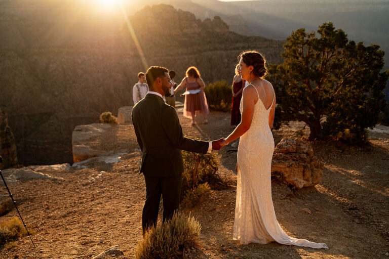 Touching Sunset Elopement with Loved Ones at Moran Point in Grand Canyon