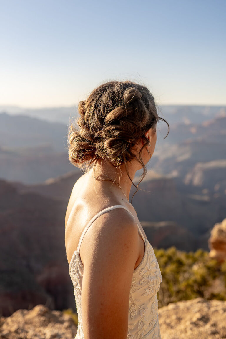 Touching Sunset Elopement with Loved Ones at Moran Point in Grand Canyon