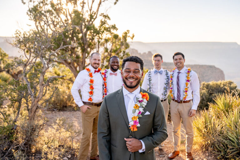 Touching Sunset Elopement with Loved Ones at Moran Point in Grand Canyon