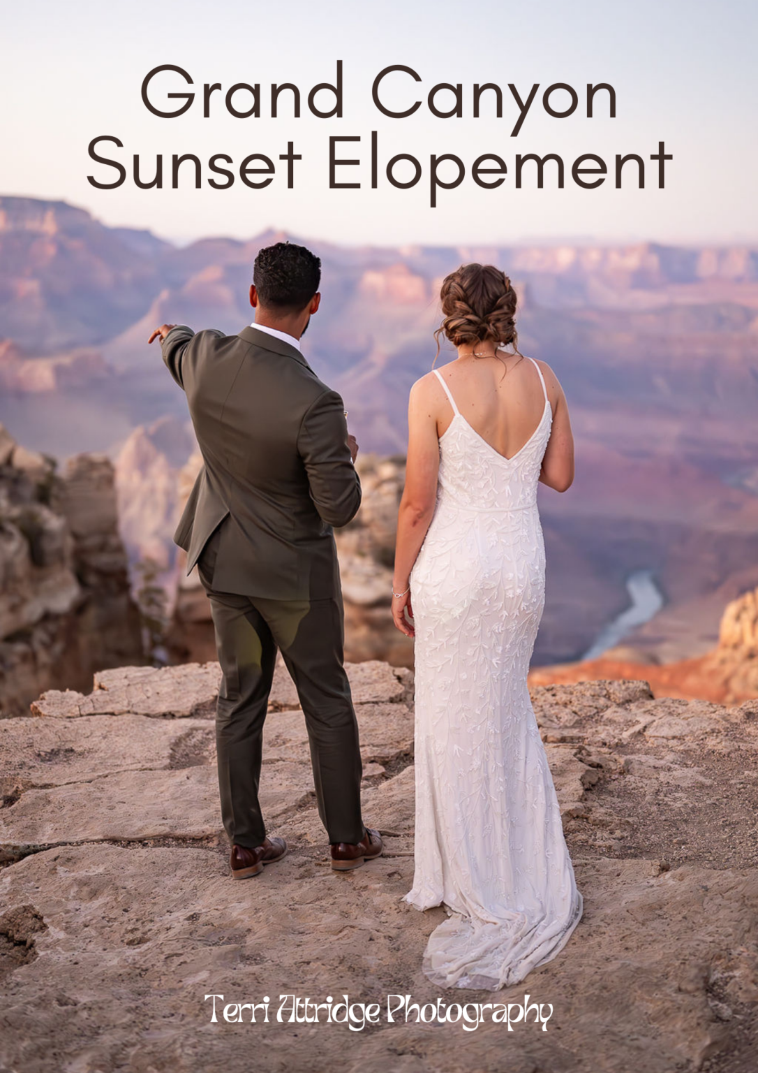 Touching Sunset Elopement with Loved Ones at Moran Point in Grand Canyon
